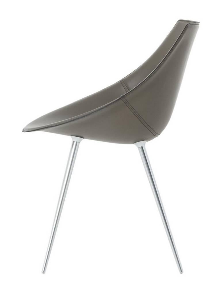 "Lago'" Leather Shell and Anodized Aluminum Legs Chair by P. Starck for ...