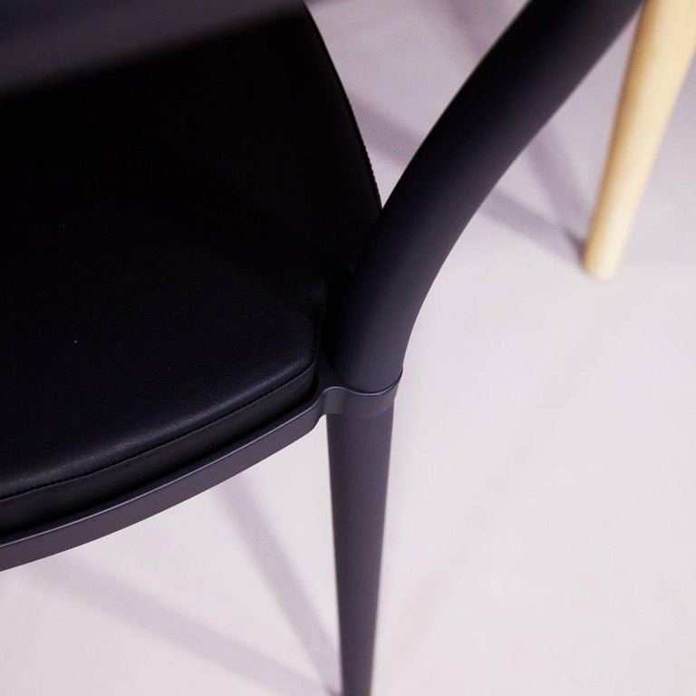 "Lina" Black Painted Ash Chair with Padded Seat by P. Bertolini for ...