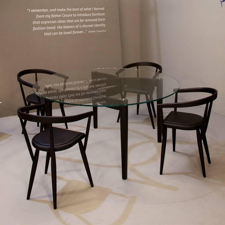 "Lina" Black Painted Ash Chair with Padded Seat by P. Bertolini for ...