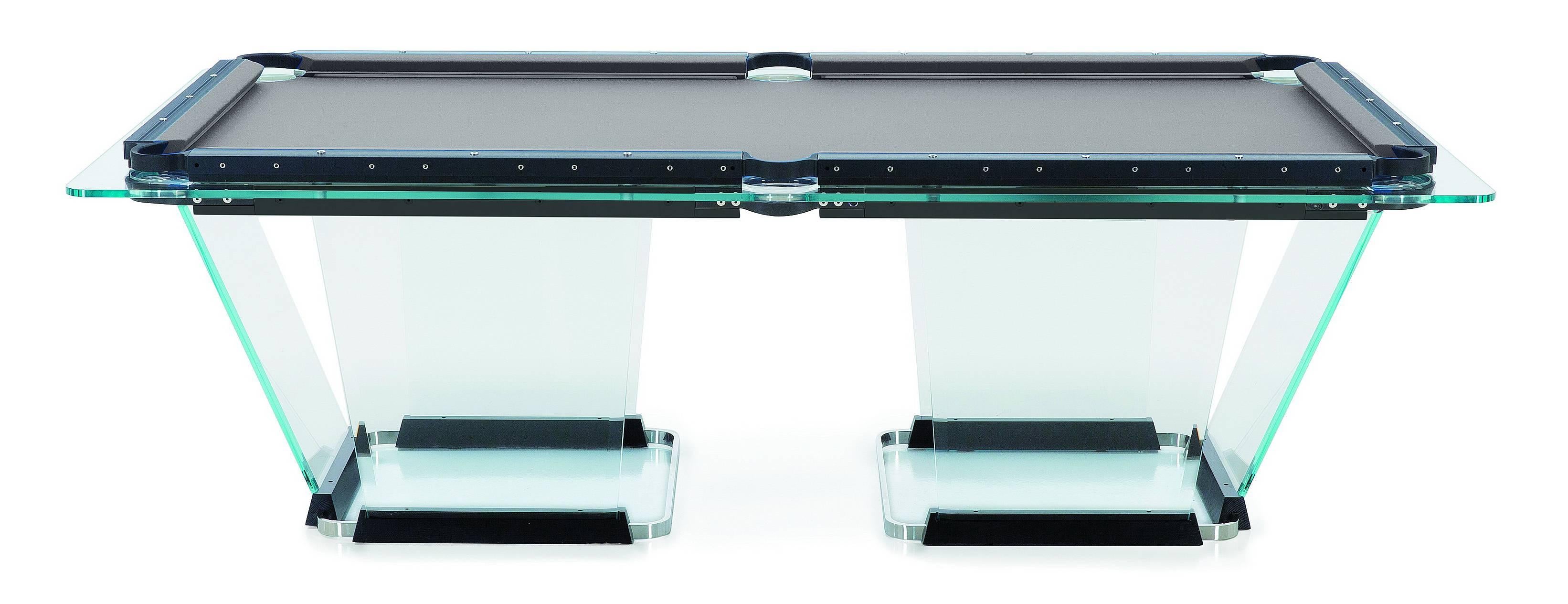 "T1" Crystal Pool Table Designed by Marc Sadler for Teckell For Sale at ...