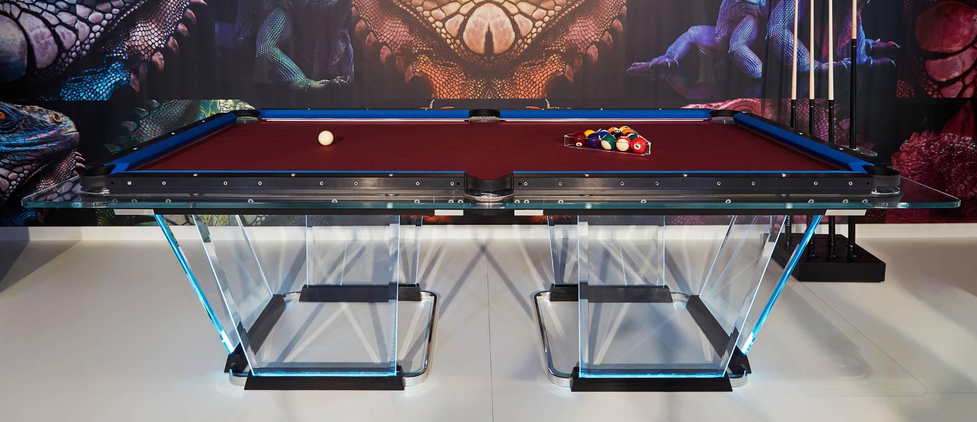 "T1" Crystal Pool Table Designed by Marc Sadler for Teckell For Sale at ...