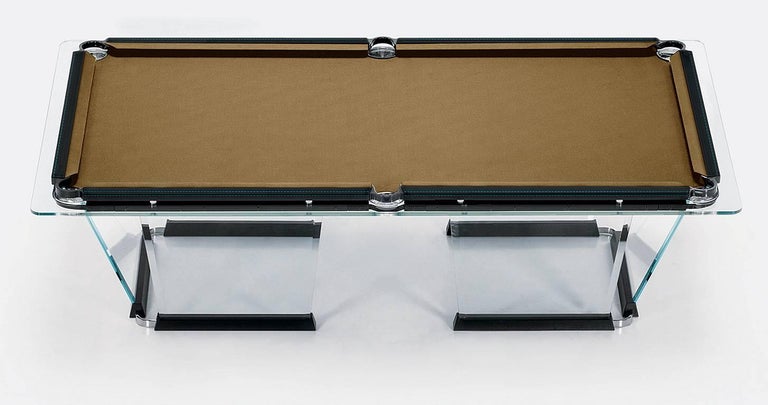 "T1.2" Crystal Pool Table with Leather or Walnut Covers by M. Sadler ...