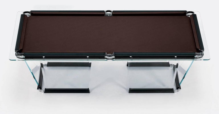 "T1.2" Crystal Pool Table with Leather or Walnut Covers by M. Sadler ...