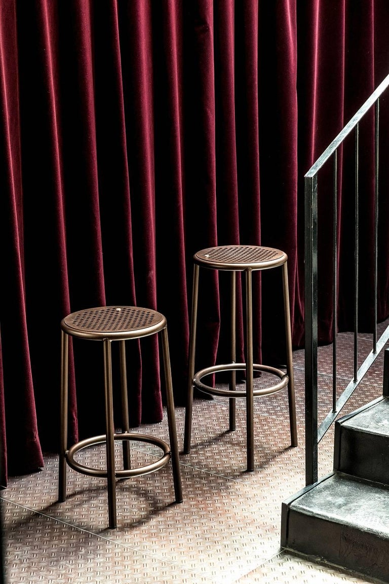 "Nizza" Copper Varnished Aluminum Structure and Seat Stool by Moroso ...