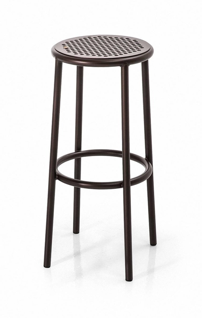 "Nizza" Copper Varnished Aluminum Structure and Seat Stool by Moroso ...