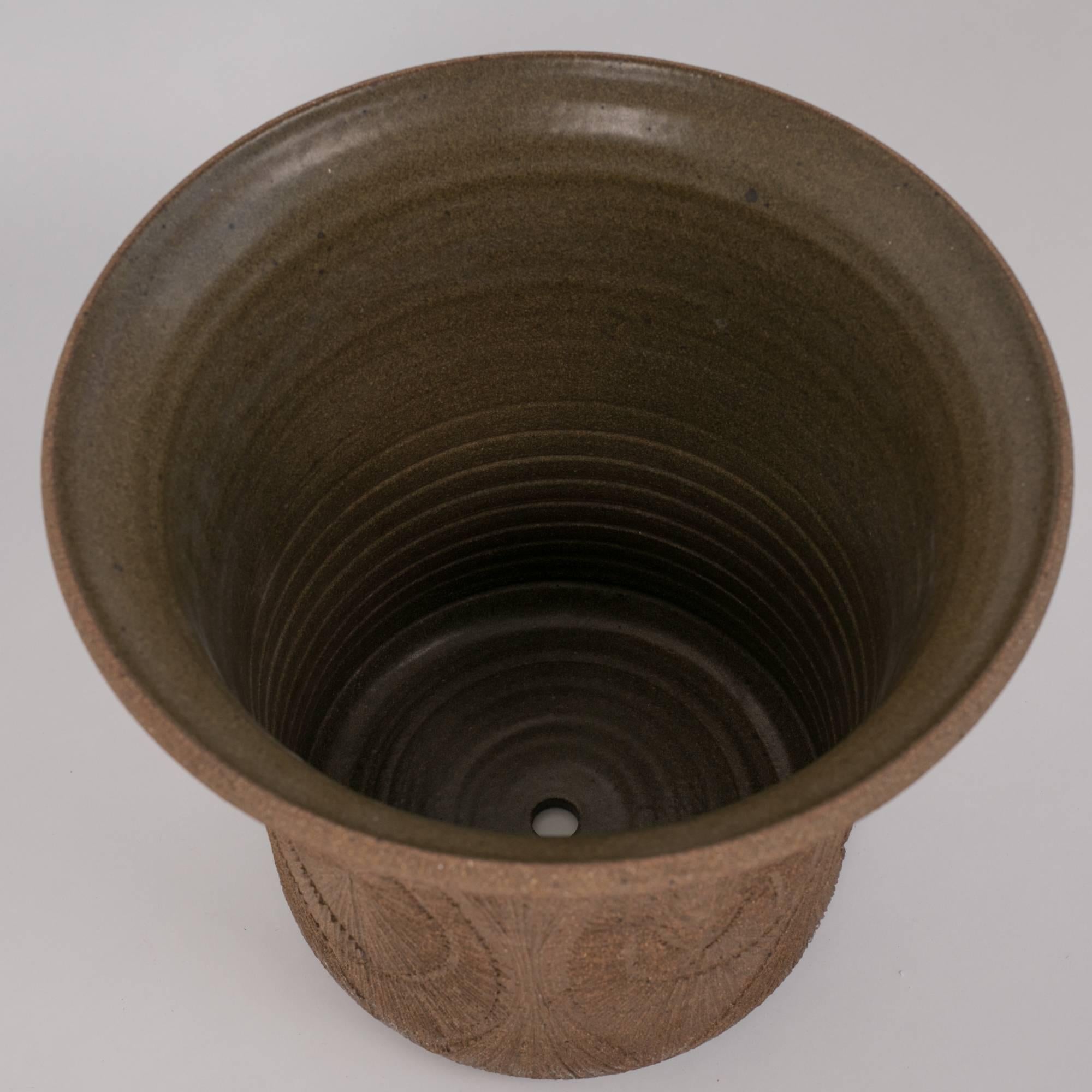 Robert Maxwell Incised Studio Pottery Planter with Flared Lip at ...