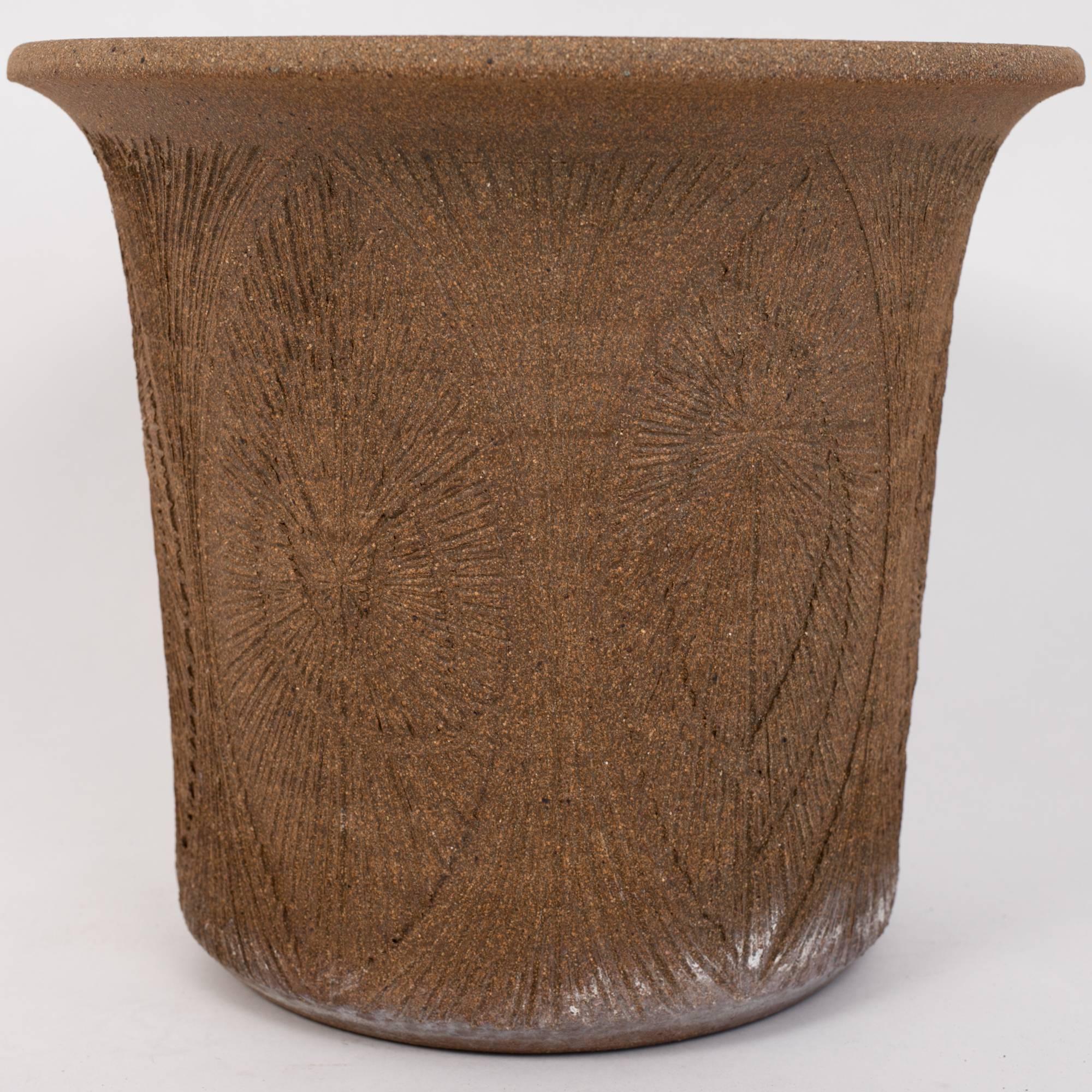 Robert Maxwell Incised Studio Pottery Planter with Flared Lip at ...