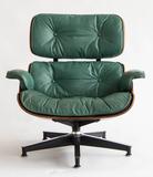 Early Special Order Green Leather Rosewood Eames Lounge Chair and ...