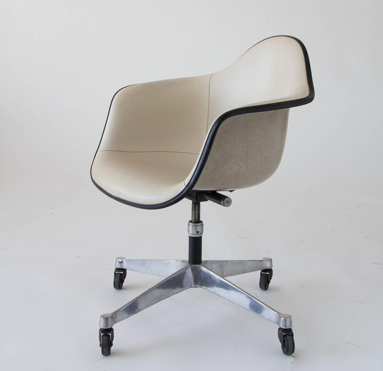 Ray and Charles Eames Wheeled Shell Chair with Vinyl Cover at 1stDibs ...