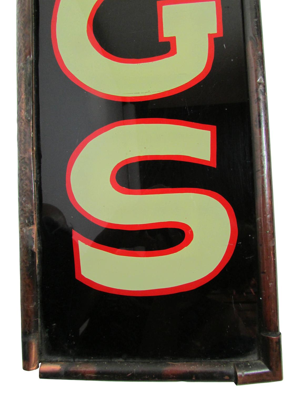 Reverse Glass Painted Sign "Drugs" For Sale at 1stdibs