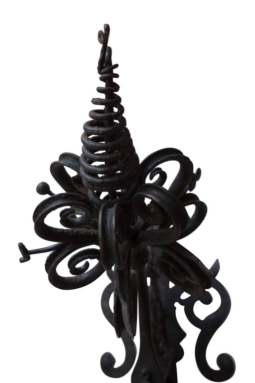 Spanish Revival Hand-Wrought Iron Garden Gate Bell at 1stDibs