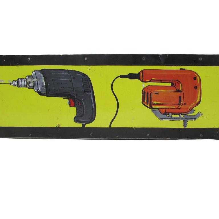 Vintage Hand-Painted Hardware Sign at 1stDibs