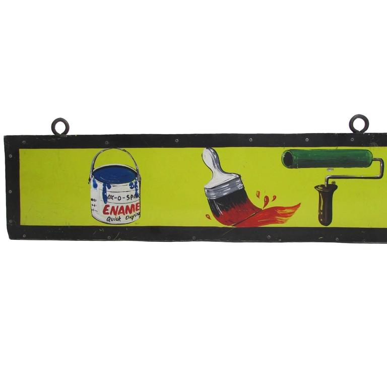 Vintage Hand-Painted Hardware Sign at 1stDibs