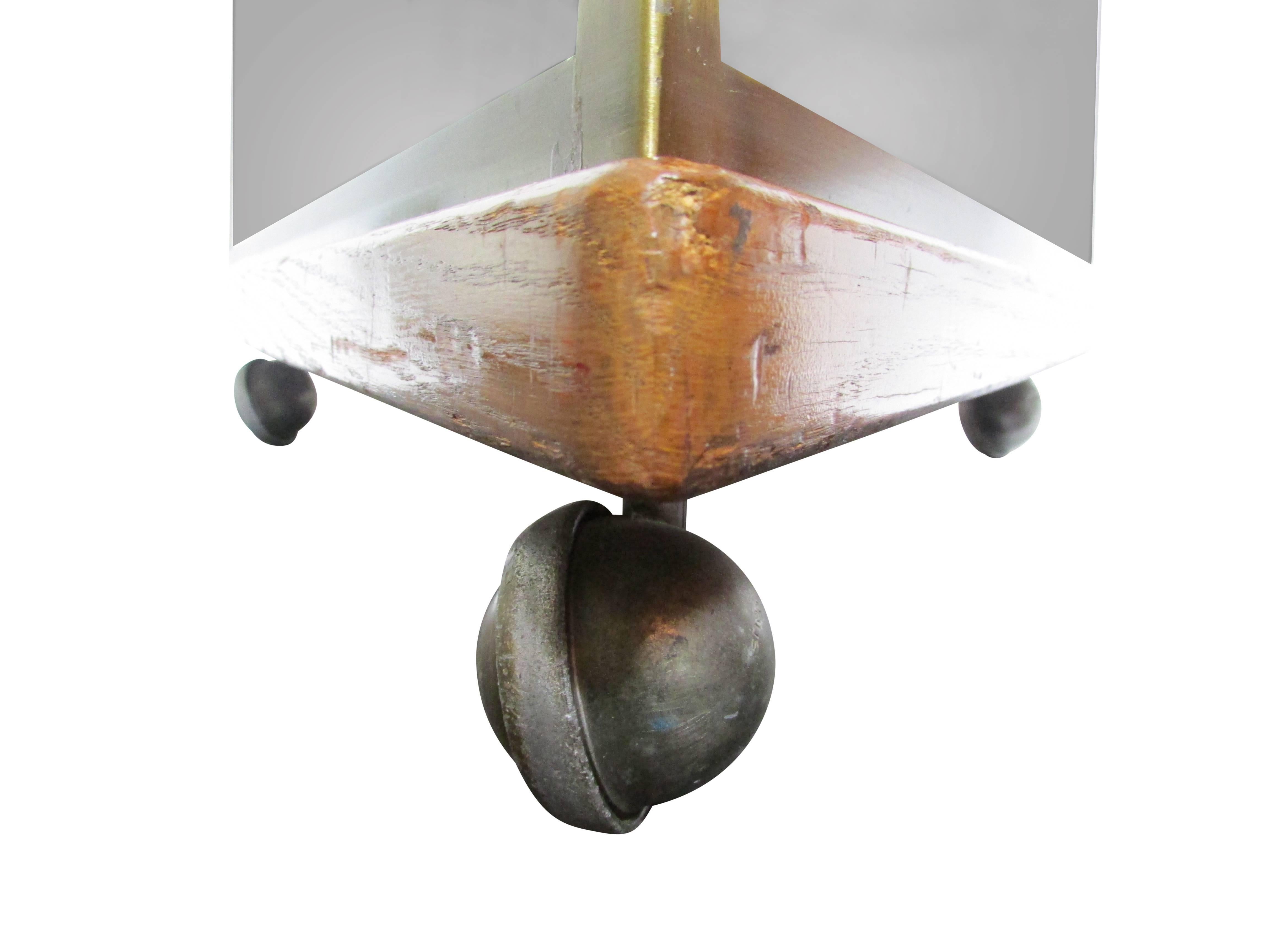 Triangular Pyramid Dressing Mirror on Casters at 1stDibs