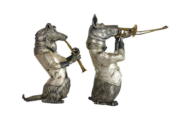 Pair of Dogs Playing Instruments, “Collie and Dogo” at 1stDibs