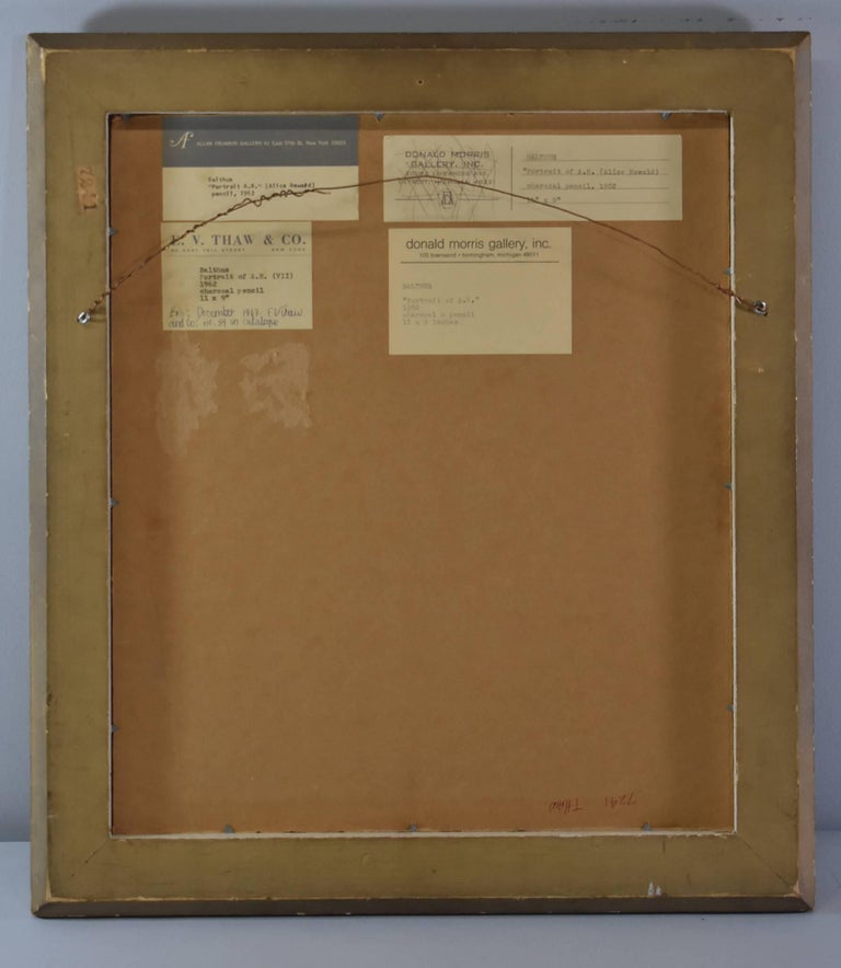 "Portrait of A.R." (Alice Rewald) by Balthus Charcoal and Pencil, 1962 ...