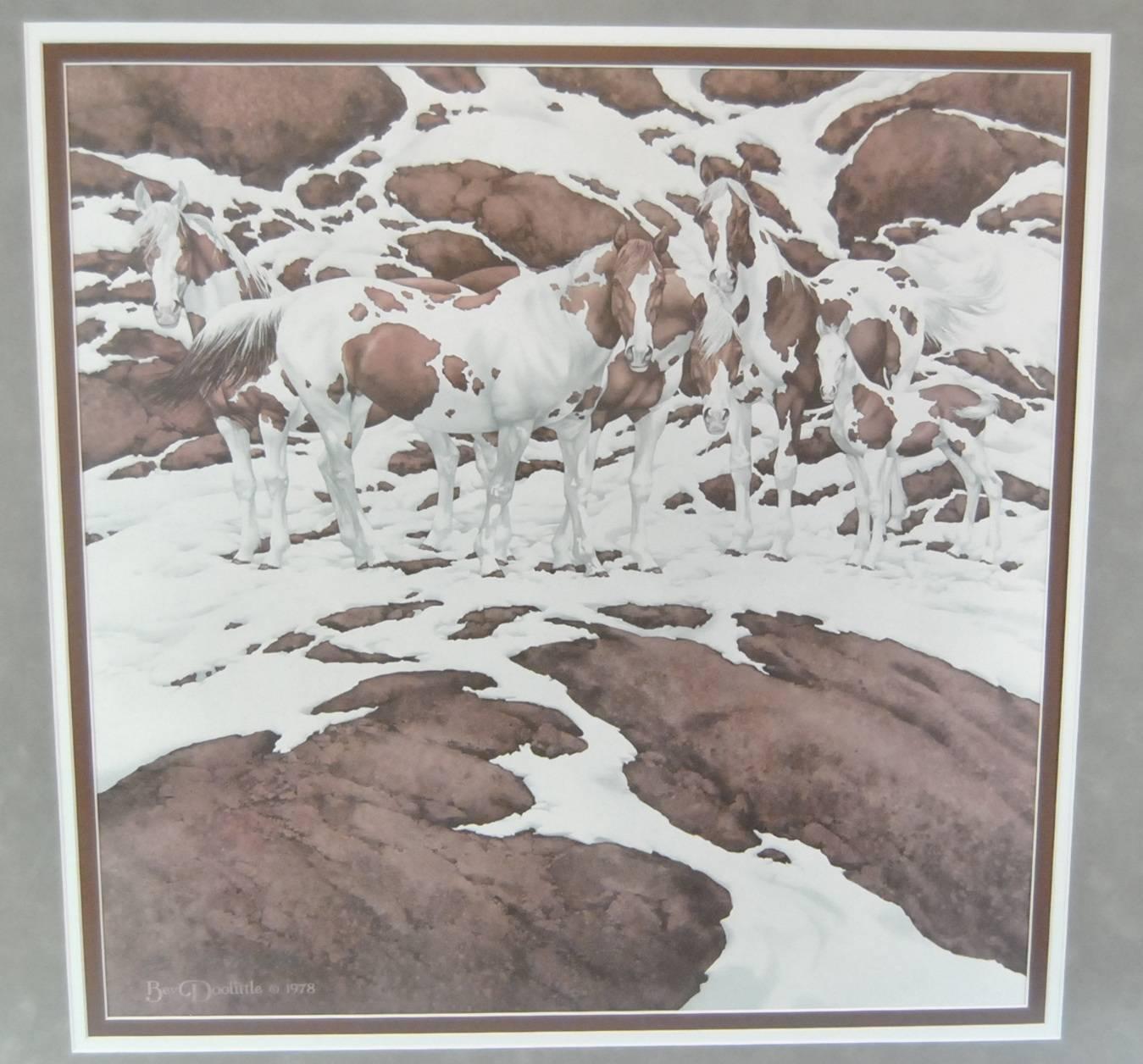 Limited Edition Signed Lithograph by Bev Doolittle, "Pintos" at 1stdibs
