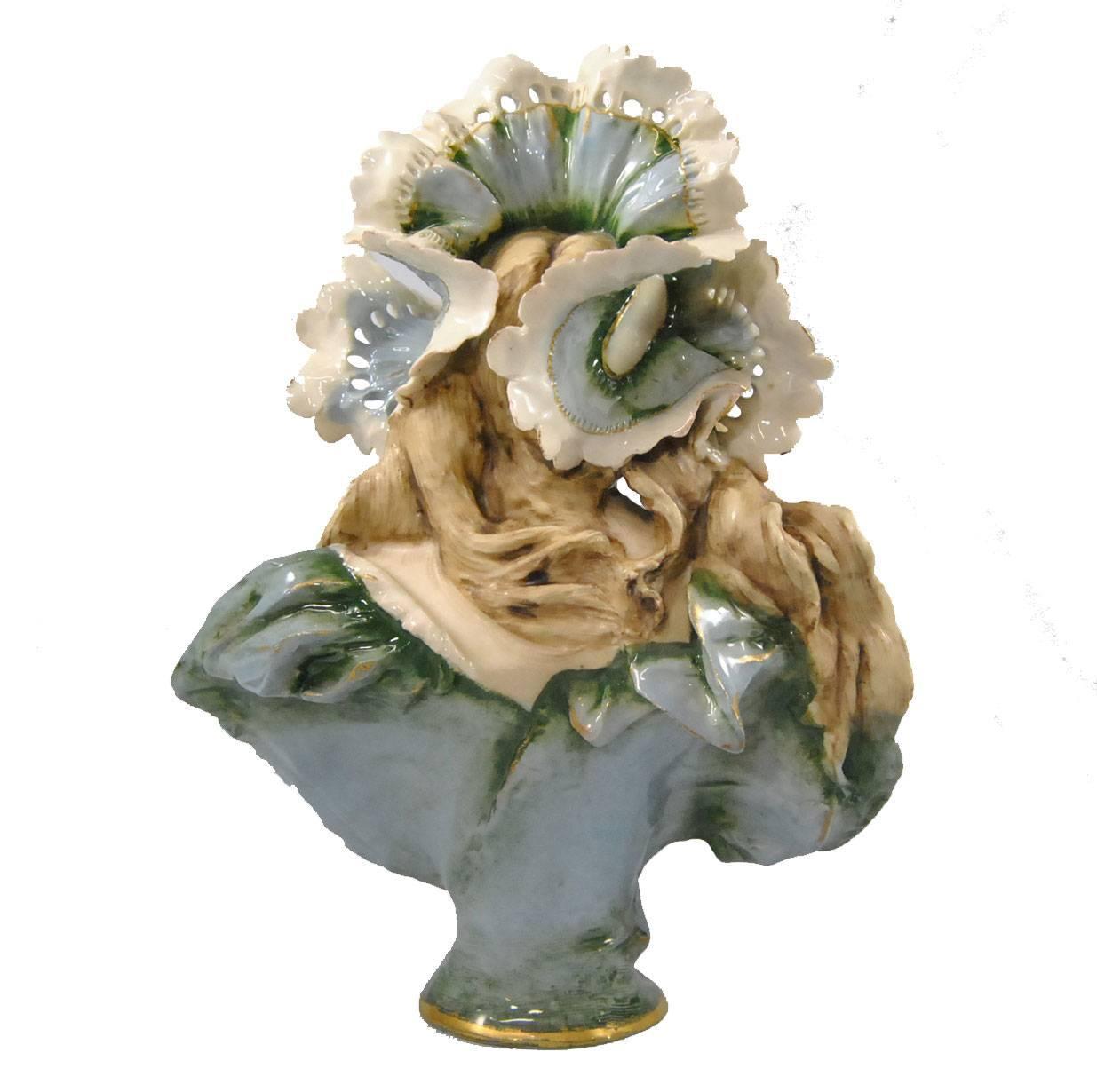 Austrian Turn Teplitz Bohemia Porcelain Female With Bonnet Bust RSTK ...