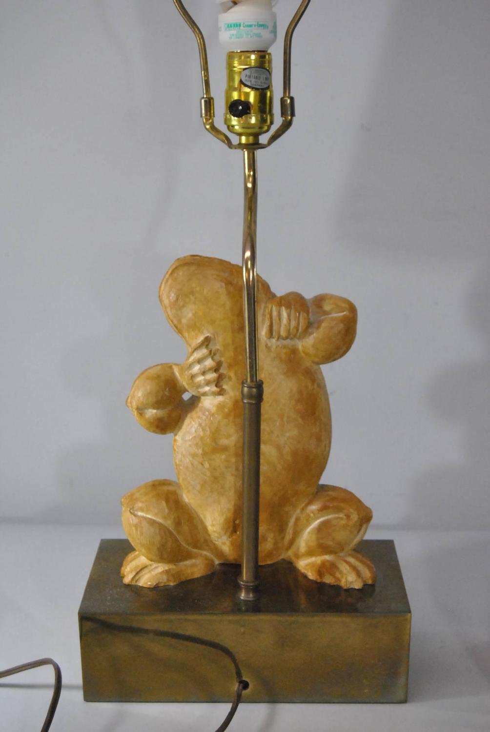 Pair of Chapman Brass and Composition Dancing Frog Table Lamps at 1stdibs