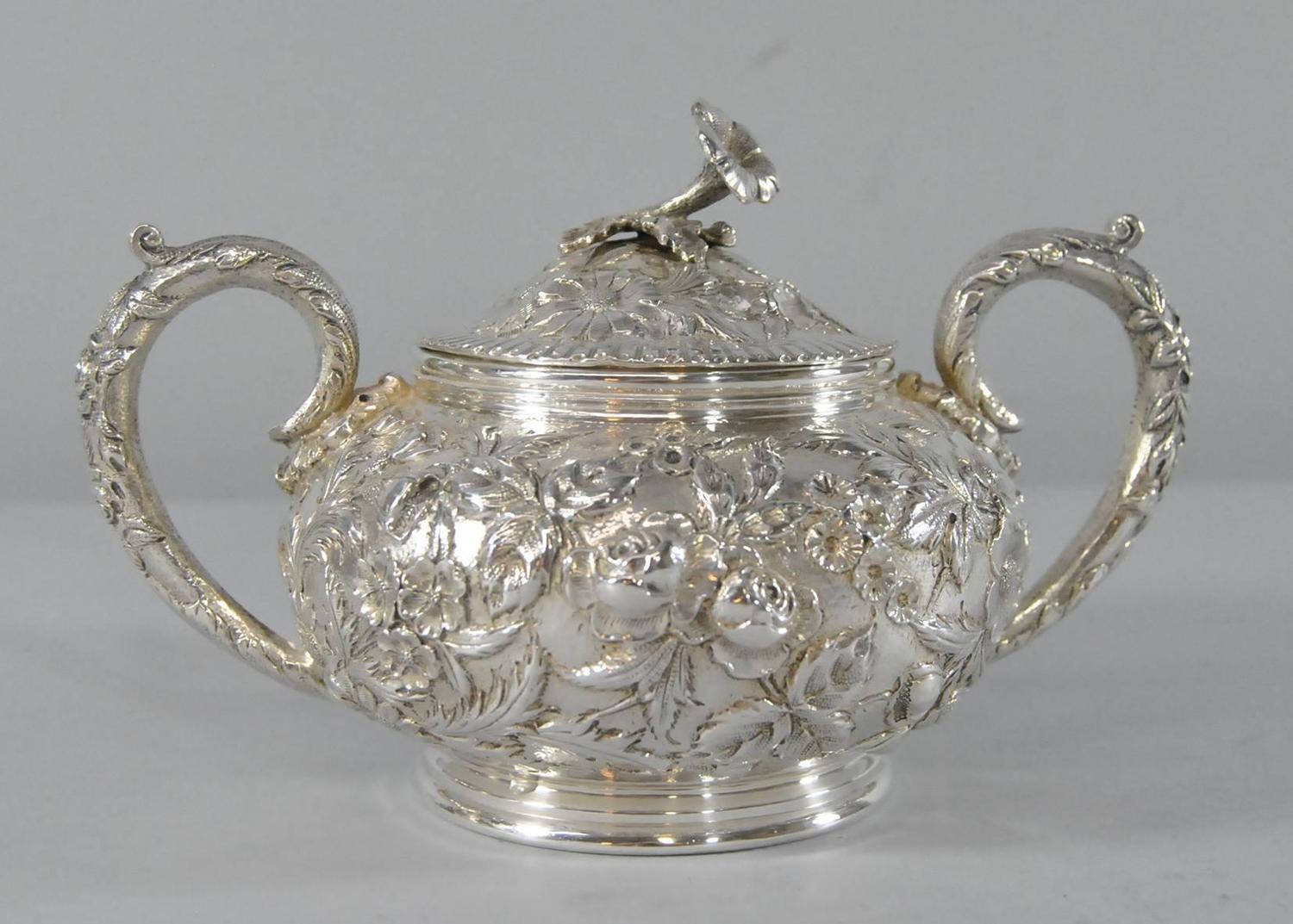 Sterling Repousse Five-Piece Tea Set by S. Kirk and Sons, No Monogram ...
