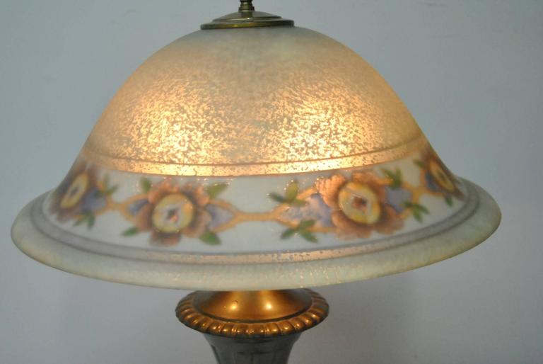 Antique Pairpoint Reverse Painted Floral Border Lamp For Sale at ...