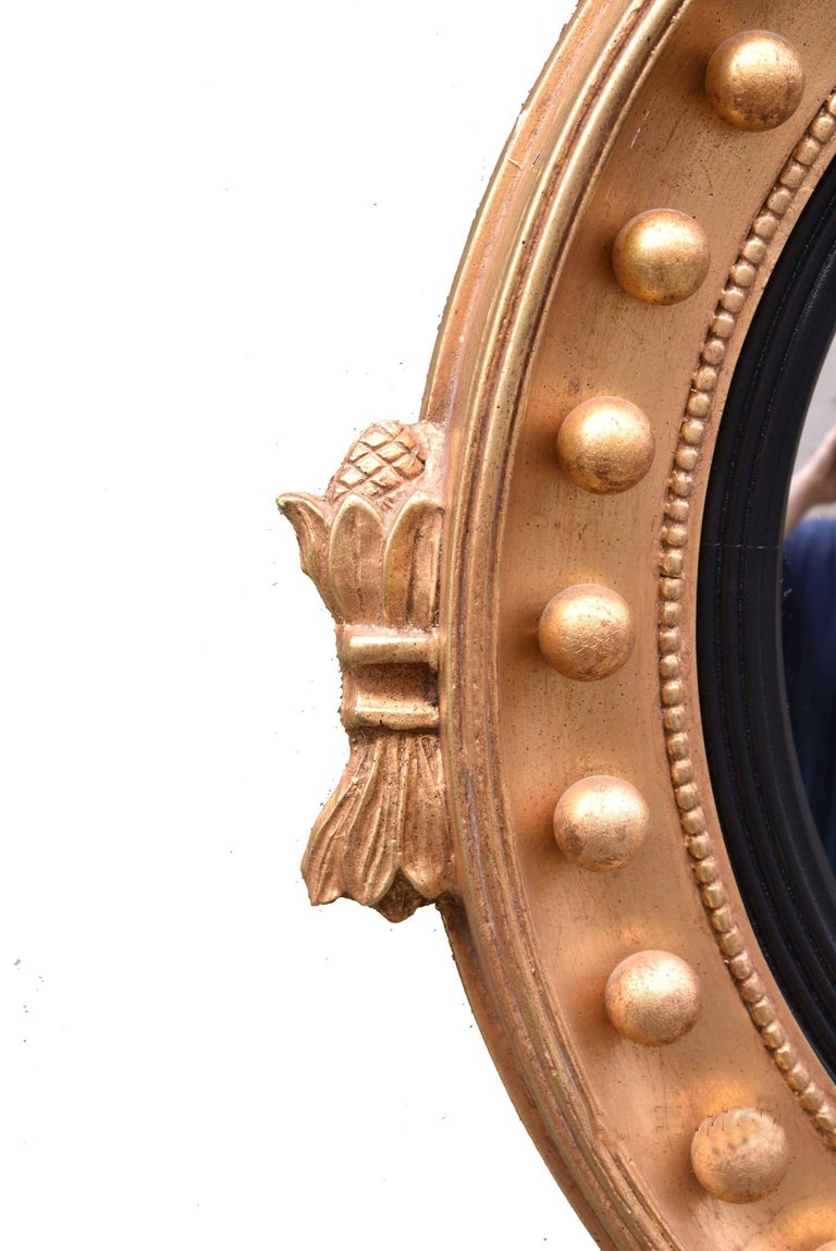 Federal Style Round Gold Gilt Eagle Mirror by Labarge For Sale at 1stDibs