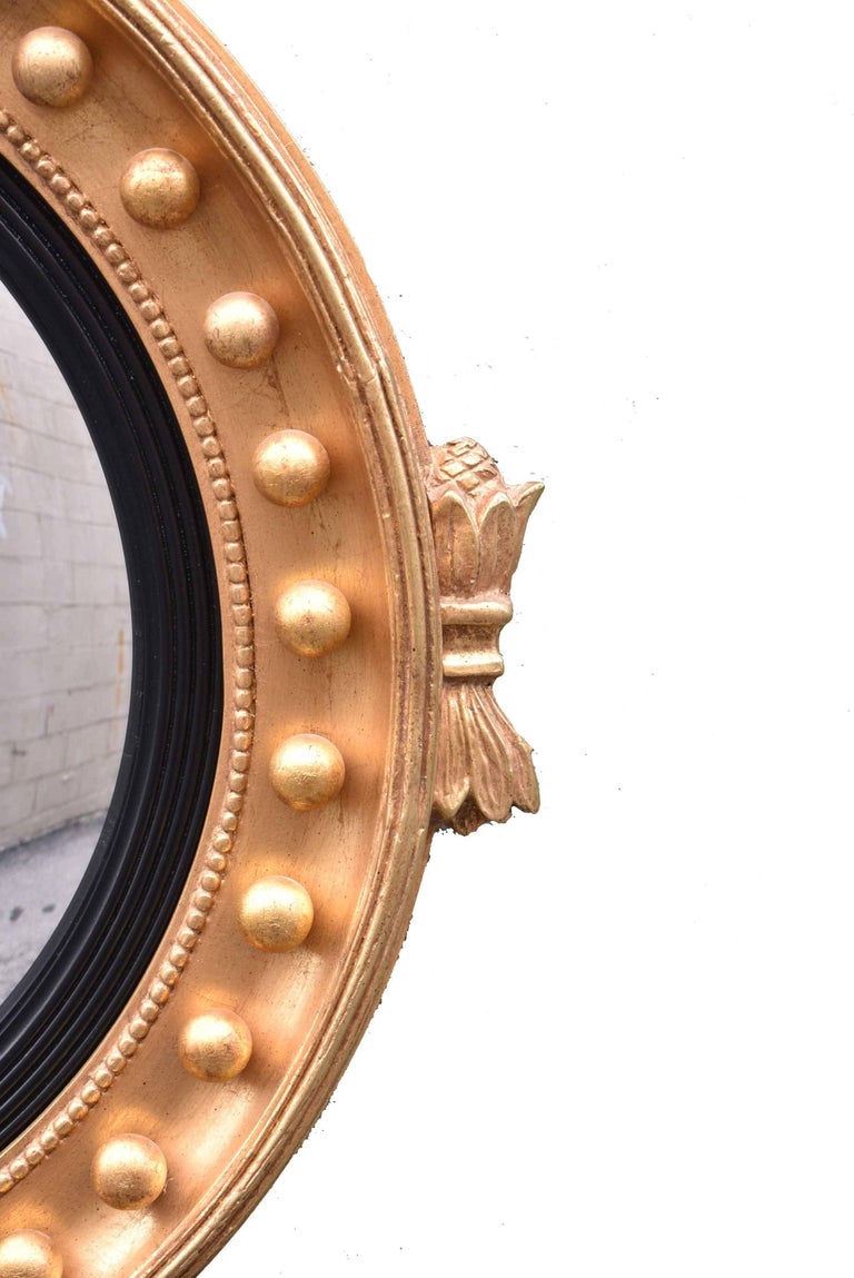 Federal Style Round Gold Gilt Eagle Mirror by Labarge For Sale at 1stDibs