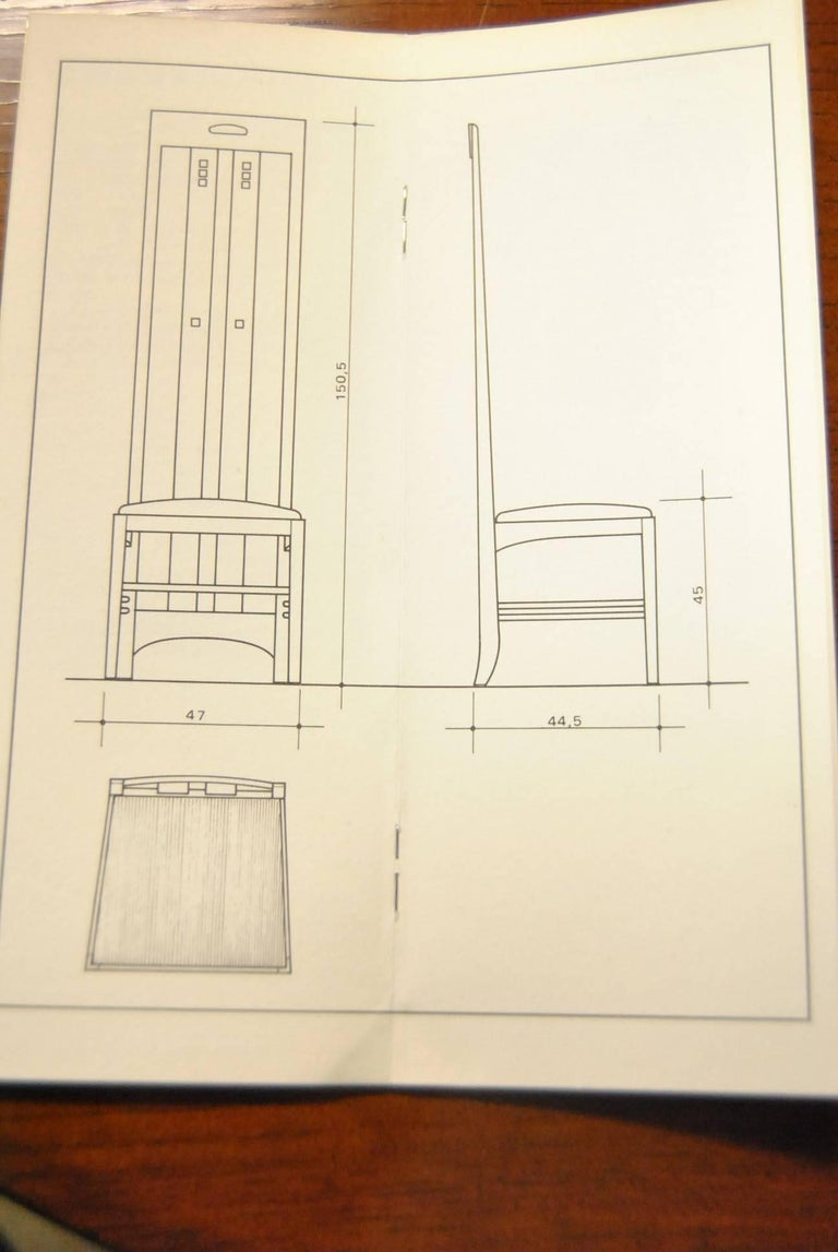 Eight High Back Ebony Finish Ingram Dining Chairs Charles Mackintosh ...