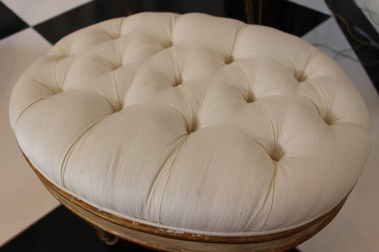 Pair of Italian Neoclassical Late 18th Century Oval Stools with ...