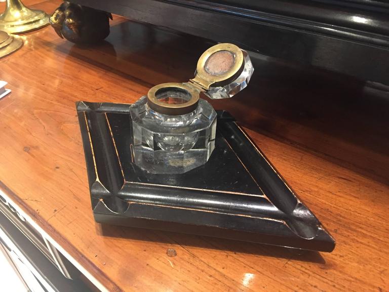English Crystal Inkwell For Sale at 1stDibs