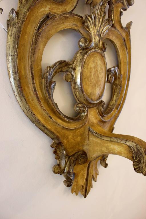 18th Century Italian Baroque Parcel-Gilt Ochre Painted One-Light Wall ...