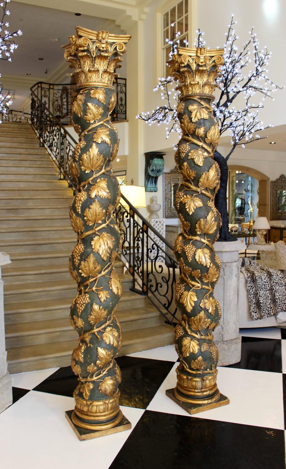 Pair of Italian Solomonic Columns at 1stdibs