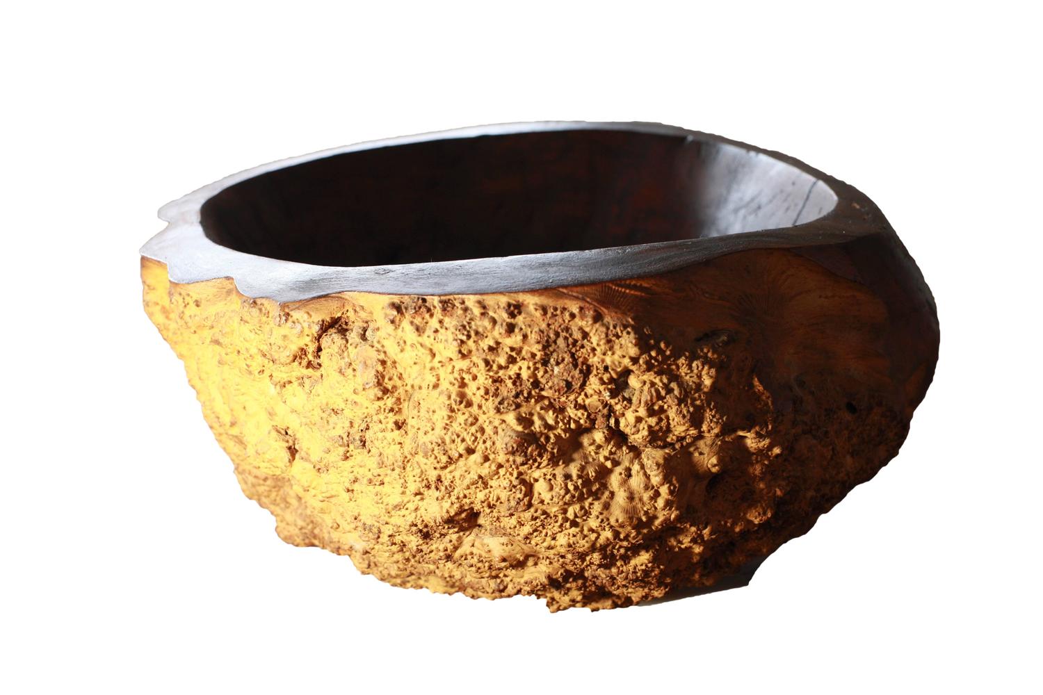 Hand-Carved Wood Burl Bowl at 1stdibs