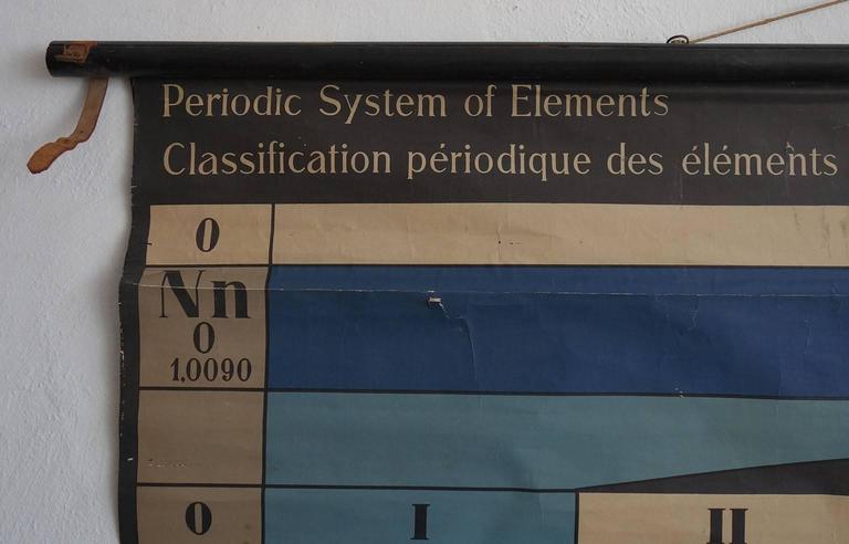 Large Vintage Wall Chart, Periodic Table, 'System of Elements', Germany ...
