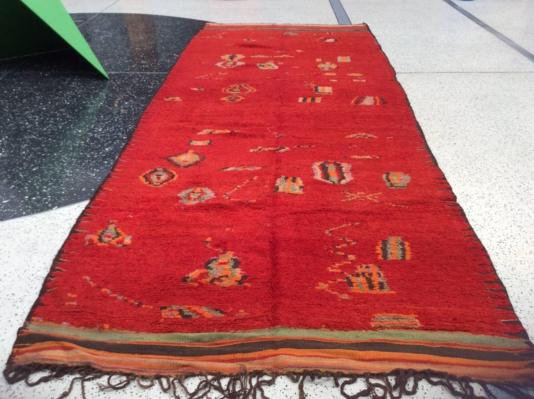 Red Moroccan Runner For Sale at 1stDibs