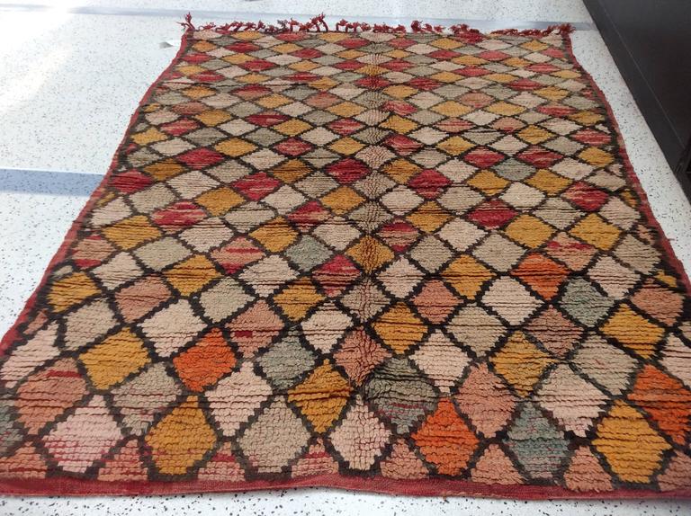 One of a Kind, Pastel Color Moroccan Rug For Sale at 1stDibs