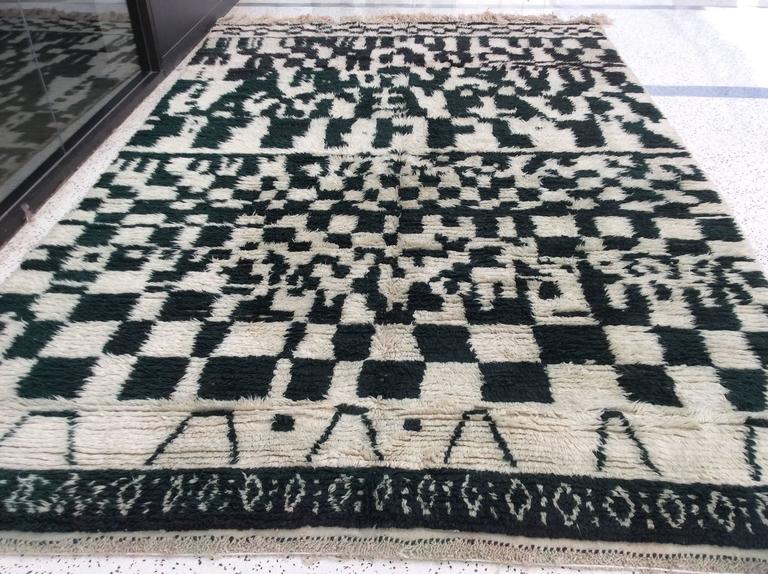 Monochrome Moroccan Rug in Black and White For Sale at 1stDibs | black ...