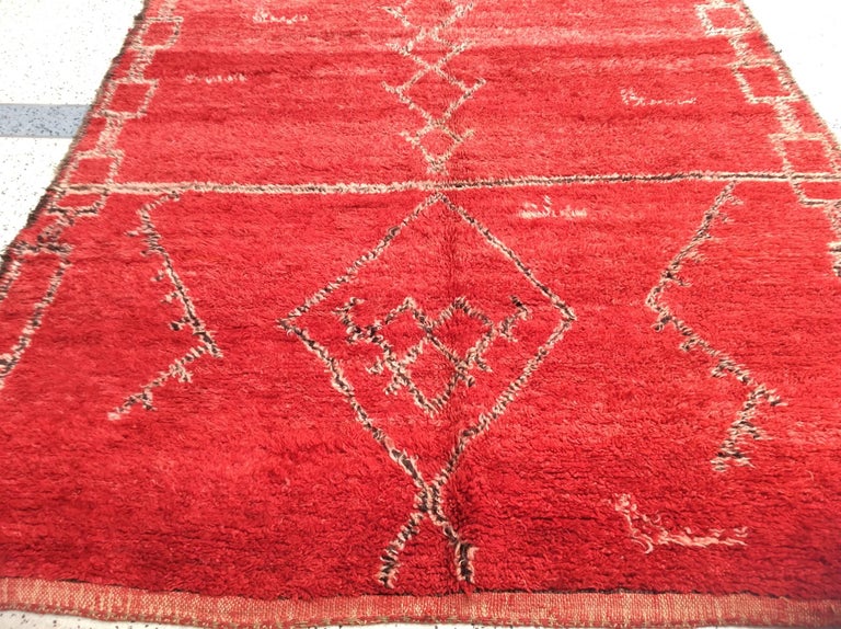 Red Moroccan Berber Rug For Sale at 1stDibs