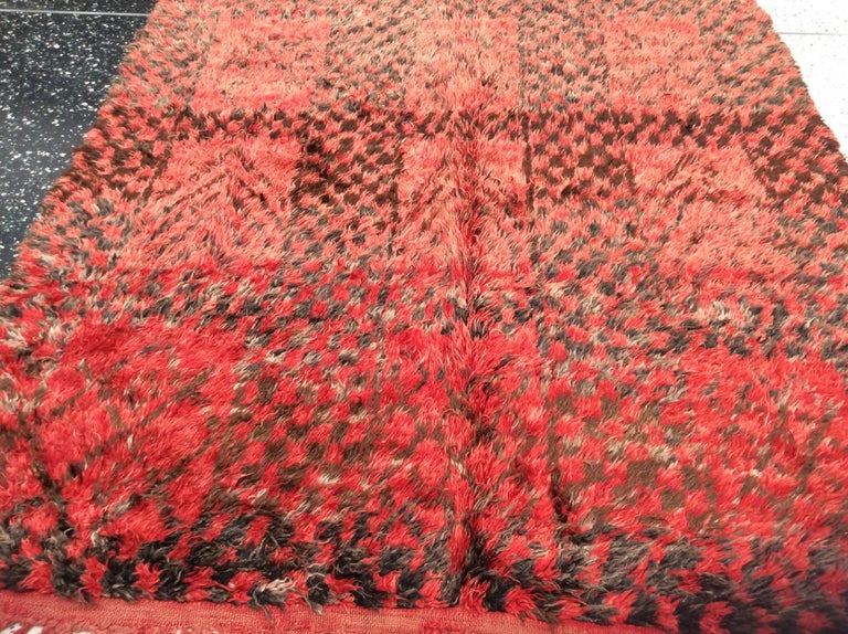 Red Moroccan Berber Rug For Sale at 1stDibs