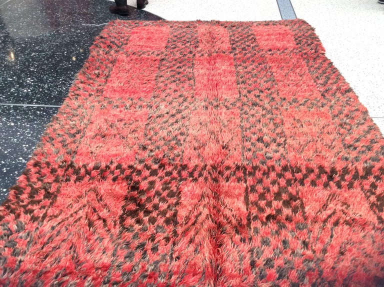 Red Moroccan Berber Rug For Sale at 1stDibs