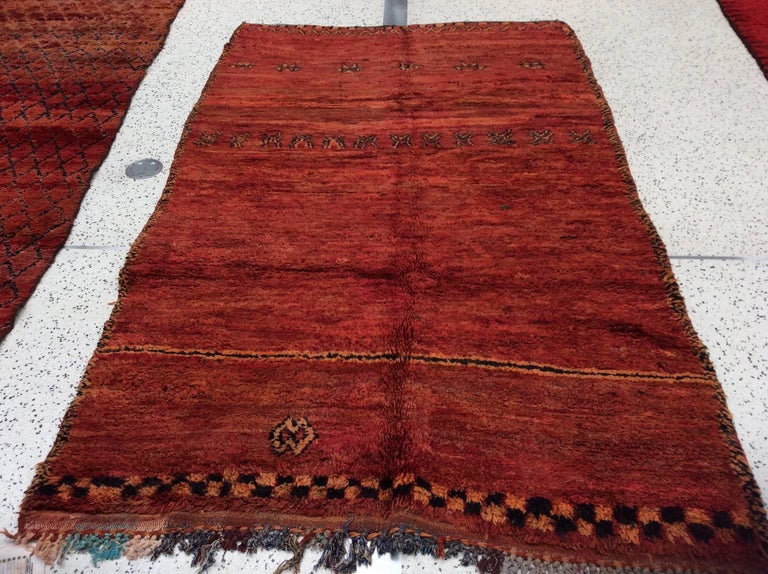 Red Moroccan Rug at 1stDibs