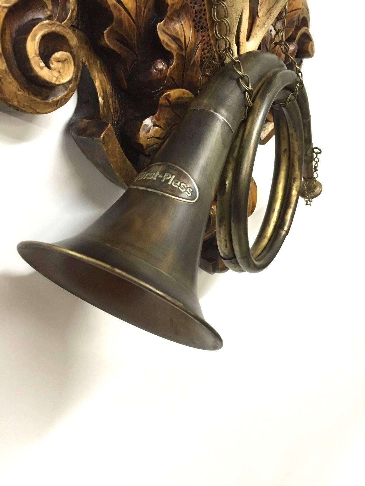 19th Century St. Hubertus Red Stag Hunting Trophy with Fürst Pless Horn ...