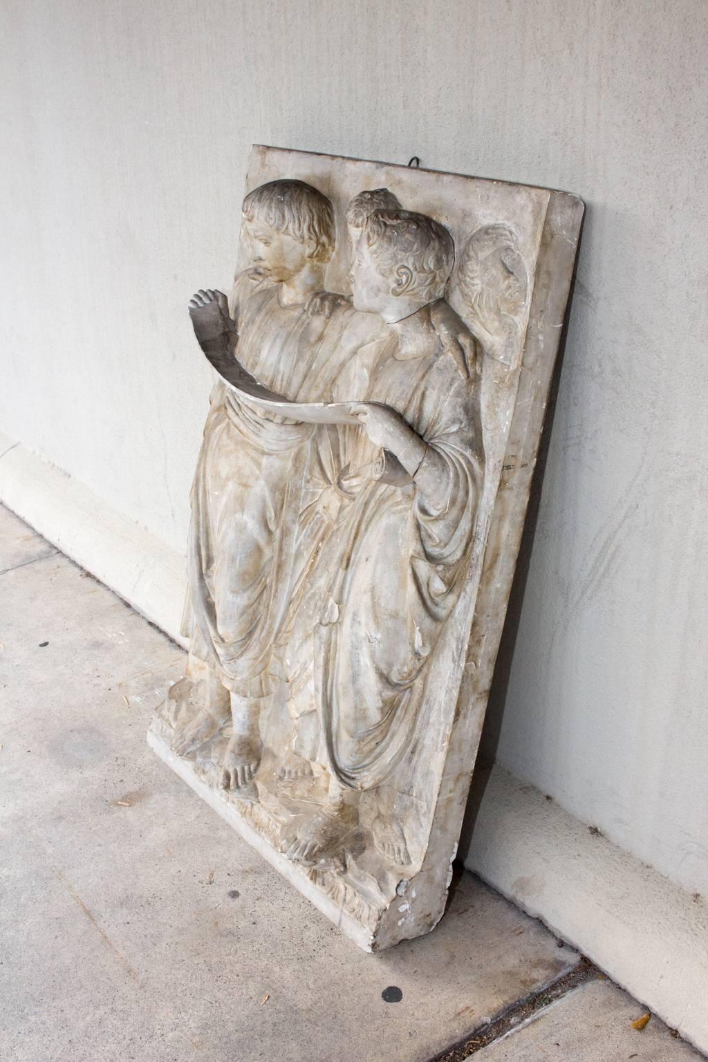 Large Antique Italian Plaster Bas Relief of Singing Roman Boys Choir at ...