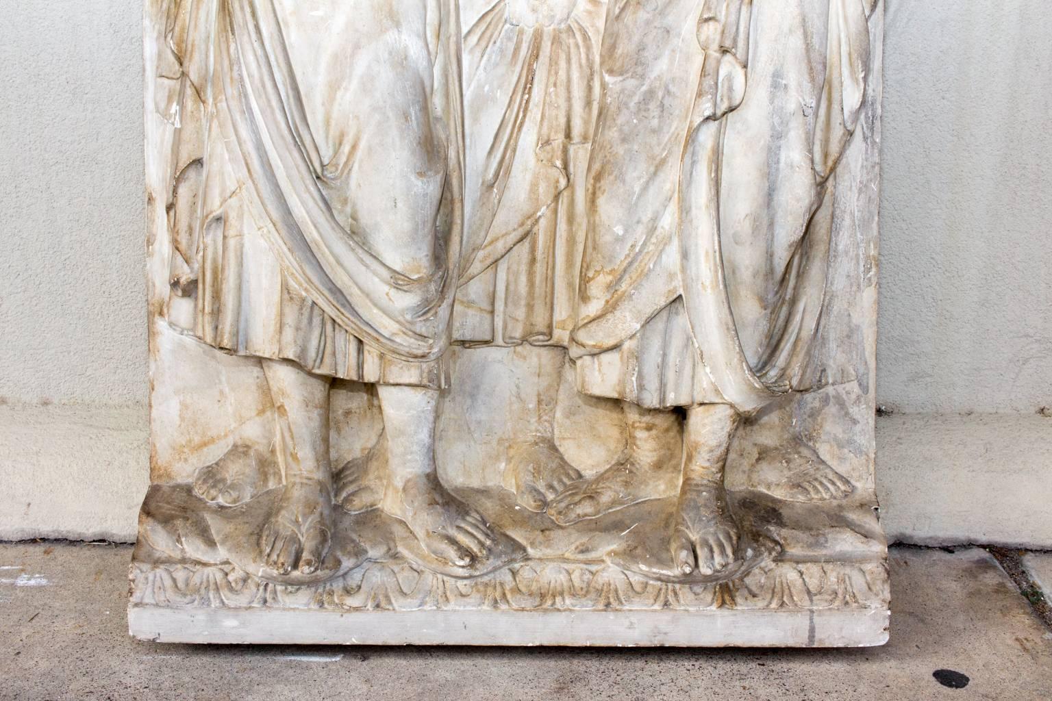 Large Antique Italian Plaster Bas Relief of Singing Roman Boys Choir at ...