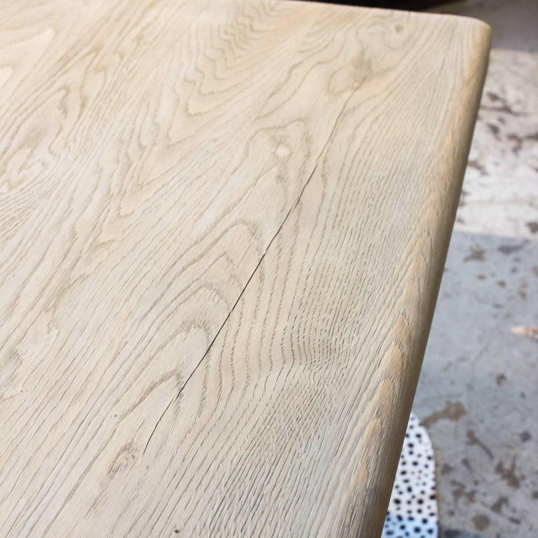 Antique Belgian Oak Table in Whitewash Finish at 1stDibs
