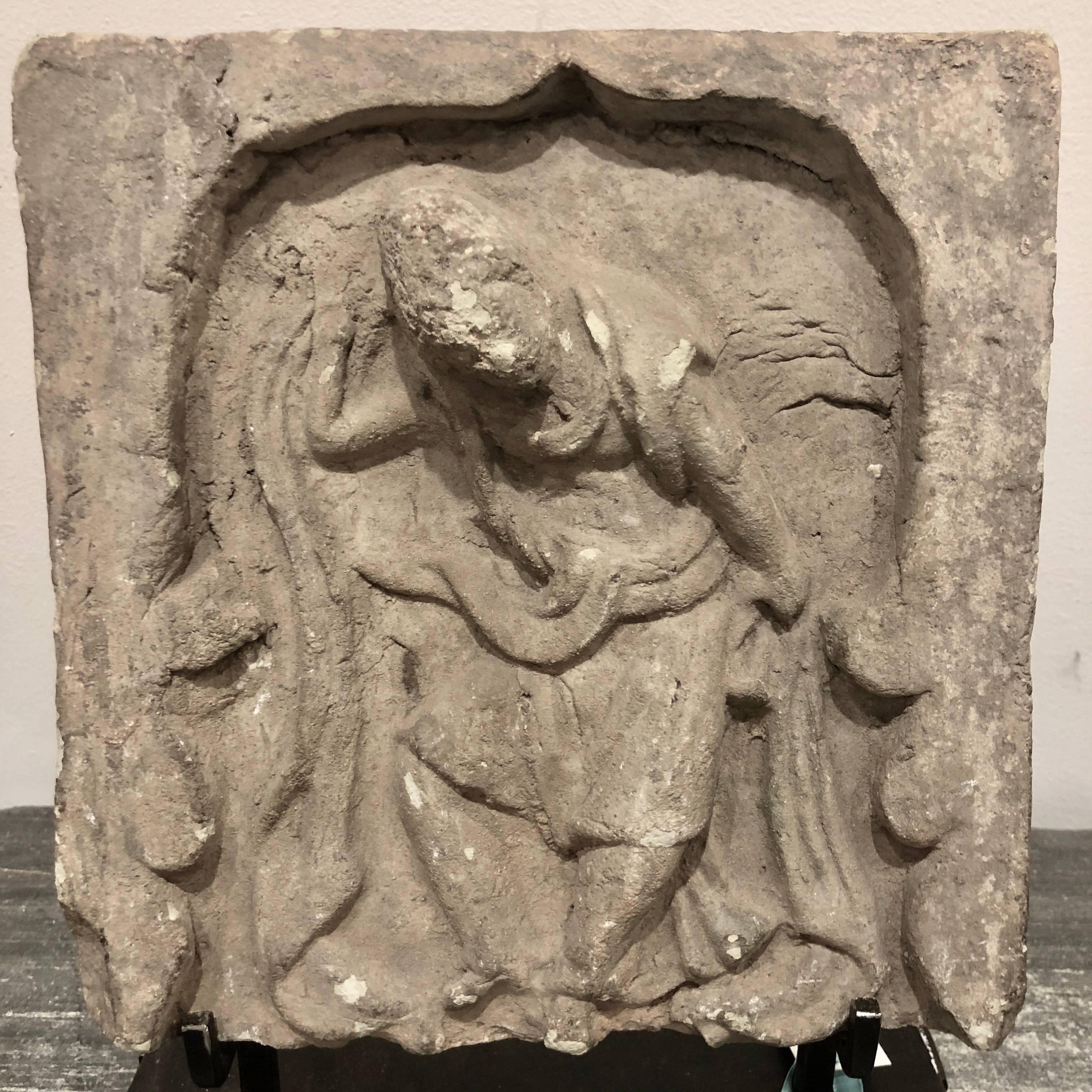 Ancient Tang Dynasty Stone Relic on Iron Stand at 1stDibs