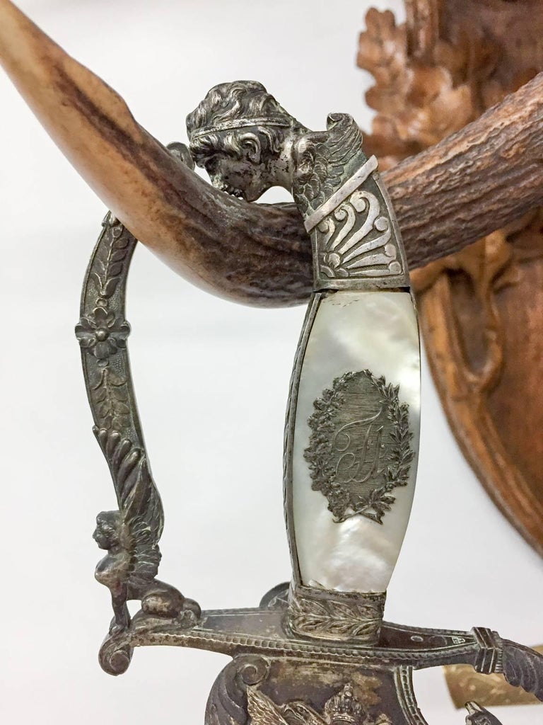 19th Century Red Stag and Swords of Emperor Franz Josef on Original ...