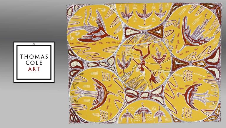 Vintage Aborigine Painting, Australia, circa 1988 For Sale at 1stDibs