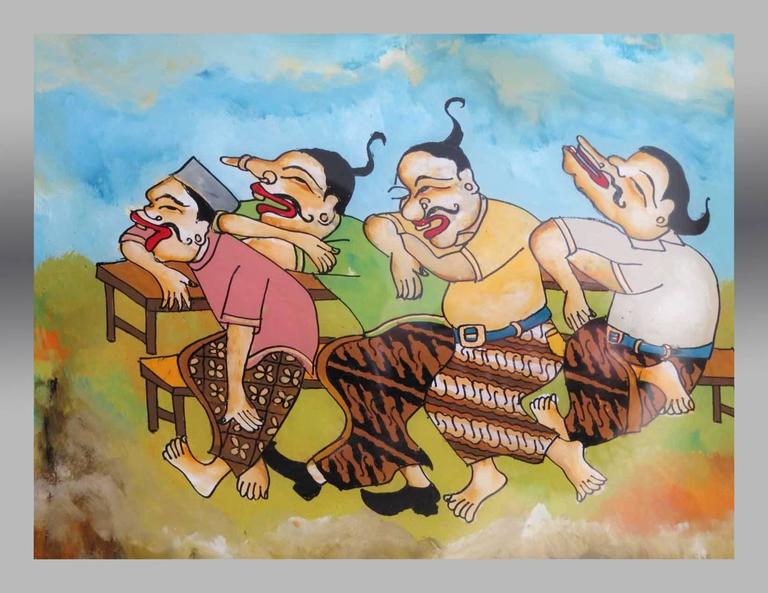 Vintage Javanese Painting on Glass from Java, circa 1990 For Sale at ...