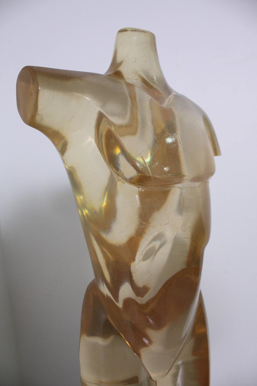 Vintage Lucite or Acrylic Torso Sculpture For Sale at 1stdibs